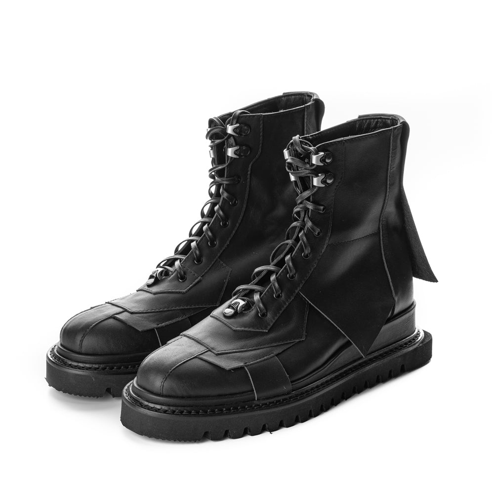 Deconstructed Mood black leather men booties | Avant-garde style ...
